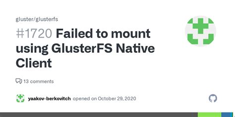 failed to mount using glusterfs native client · issue 1720 · gluster