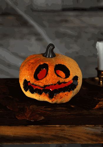 Light Up Spooky Pumpkin Face With Red Lights Halloween Decoration