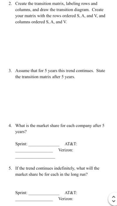 Solved Math Markov Chains Worksheet Complete The Chegg