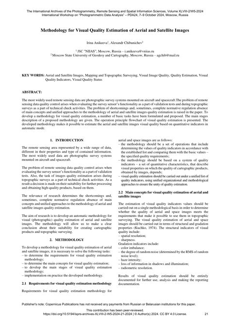 Pdf Methodology For Visual Quality Estimation Of Aerial And Satellite