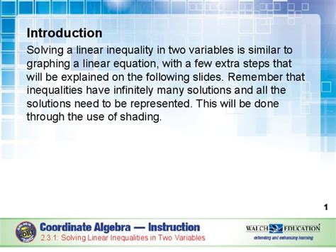 Solving Linear Inequalities In Two Variables Ppt For 9th 10th Grade