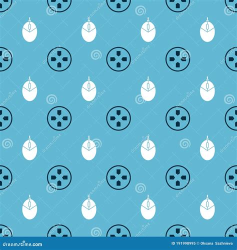 set gamepad and computer mouse gaming on seamless pattern vector stock