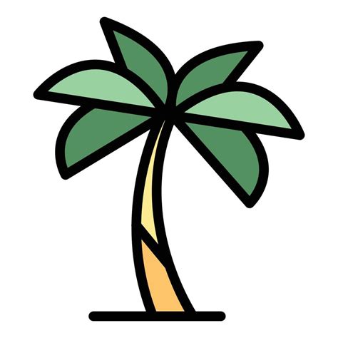 Palm Icon Color Outline Vector 15082556 Vector Art At Vecteezy