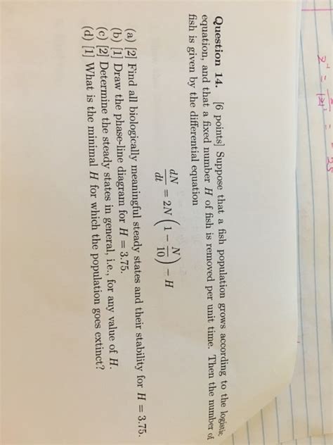 Solved Suppose That A Fish Population Grows According To The Chegg