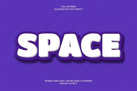Premium Vector Space Text Effect