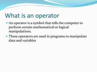 C Operators Ppt PPT