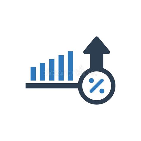 Business Increase Icon Percentage Growth Icon Stock Illustration
