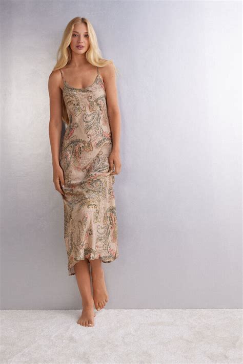 Golden Goddess Viscose Satin Long Nightgown Intimissimi