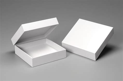 Premium Photo A White Open Box On A Gray Surface