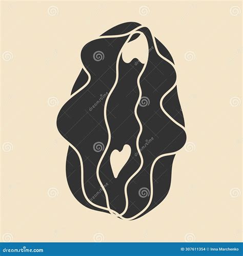 Beauty Female Reproductive System Vulva Illustrator A Vagina Stock