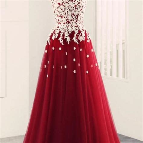 Elegant Sexy Tulle Lace Applique Formal Prom Dress Beautiful Long Prom Dress Banquet Party