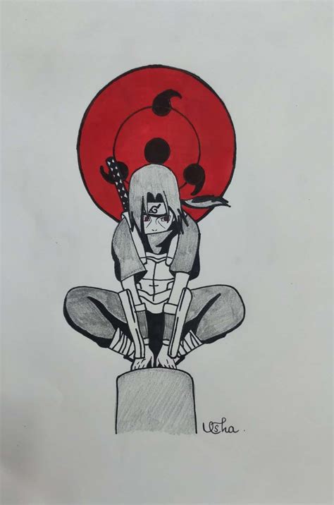 Itachi Uchiha Naruto Sketch Drawing Album Artwork Cover Art Art