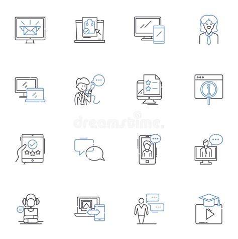 Mainstream Media Line Icons Collection Bias News Politics Journalism Reporting