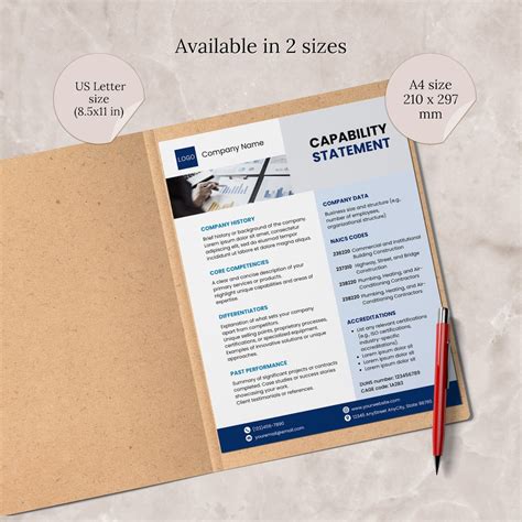 Capability Statement Canva Template Editable Capability Statement