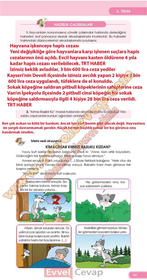 Sınıf Özgün Yayınları Türkçe Ders Kitabı Cevapları Sayfa