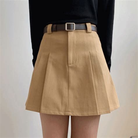 ~2xl 기장선택속바지ㅇ 하이웨스트 탄탄 플리츠 핀턱 미니 스커트 사계절 에이블리