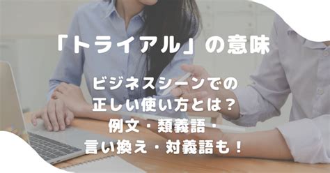 トライアルの意味やビジネスシーンでの正しい使い方とは例文類義語言い換え対義語も 意味lab