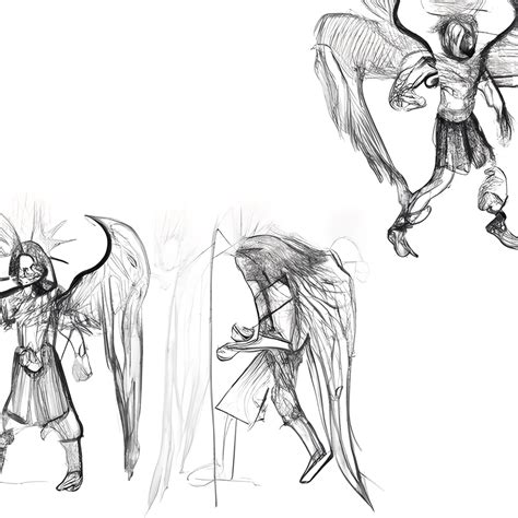 Un Angel Guerrero Demonio Dios Diseño De Personaje Modo Storyboard