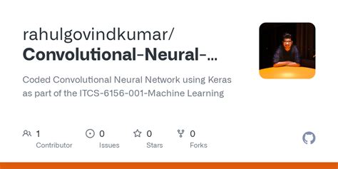 GitHub Rahulgovindkumar Convolutional Neural Network Coded