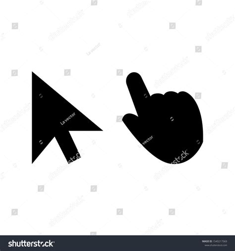 Pointer Cursor Icons Mouse Clicking Grab Stock Vector Royalty Free
