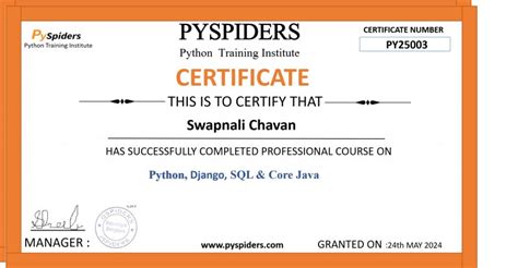 Im Thrilled To Announce That Ive Completed A Professional Course In Python Sql Core Java