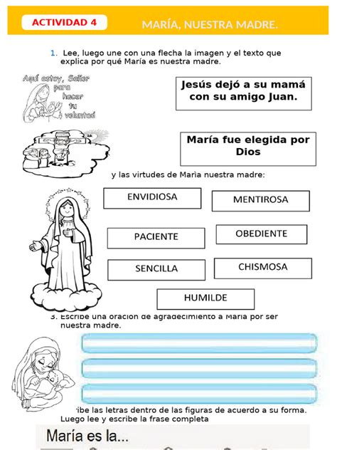 Colorea Y Agradece A María Pdf