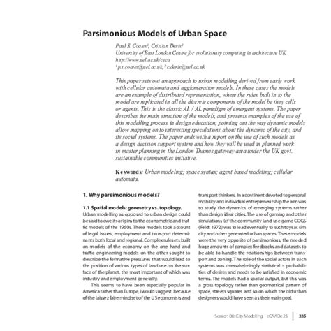 pdf parsimonious models of urban space