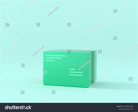 Box Green Color 3drendering Abstract Cartoon Stock Illustration