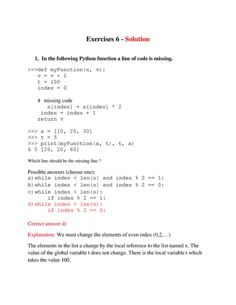 Exercises 6 Solution Exercise Sol Exercises 6 Solution In The