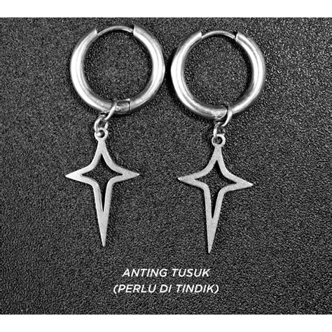Jual Anting Jepit Dan Tindik Pria Dan Wanita Motif Bintang Sparkle Shopee Indonesia