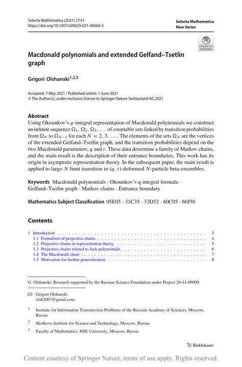 macdonald polynomials and extended gelfand tsetlin graph