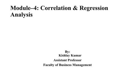 Module 4 Correlation And Regression Analysispptx
