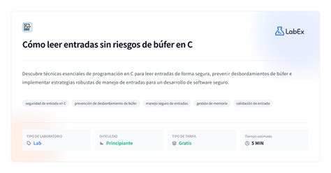 Leer Entradas En C Sin Riesgos De Desbordamiento De Búfer Labex