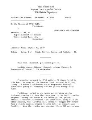 Fillable Online Decisions Courts State Ny In The Matter Of OTIS CAIN