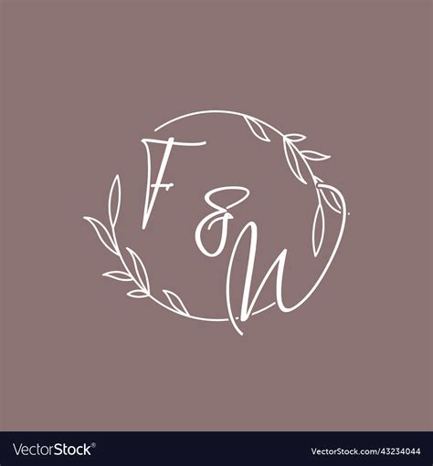 Fw Wedding Initials Monogram Logo Ideas Royalty Free Vector