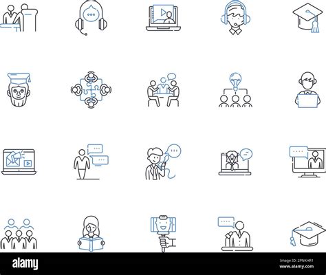 Educative Line Icons Collection Learning Knowledgeable Informative