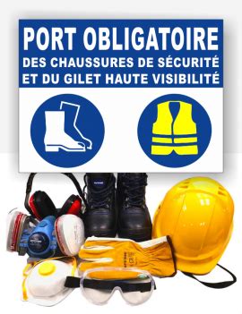 PANNEAU EPI CHAUSSURES DE SÉCURITÉ ET GILET HAUTE VISIBILITÉ