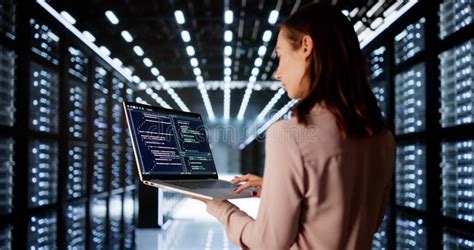 Young Woman Coding Ai Technology Stock Image Image Of Programmer