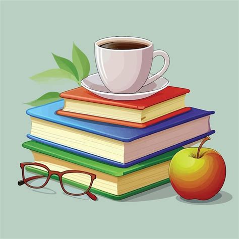 стопка цветных книг вектор Премиум Ai сгенерированный вектор