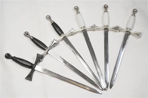 Masonic Dagger In Black With Silver Fittings