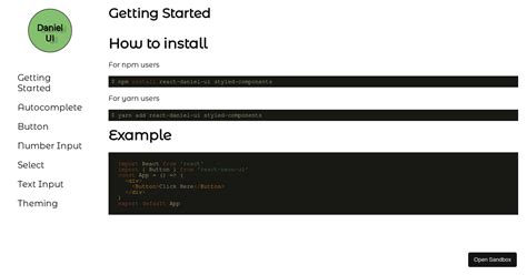 Demo Ui Codesandbox