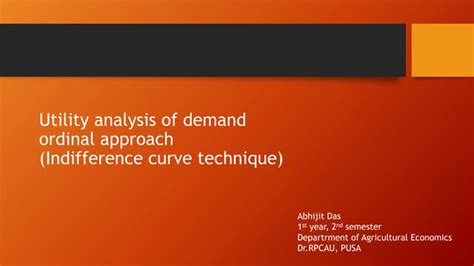 Utility Analysis Of Demand Pptx