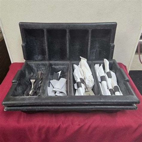 3 Polycarbonate 4 Compartment Flatware Holders Acesbid