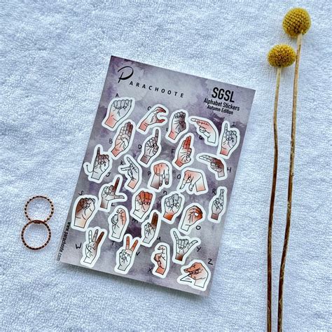 Sgsl Alphabets Waterproof Sticker Sheet A5 Autumn Edition Parachoote