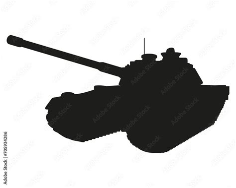 Main Battle Tank Black Silhouette Armored Fighting Vehicle Special