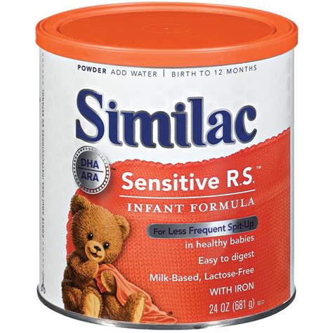 Similac Sensitive R S Infant Formula For Less Frequent Spit Up With Iron Powder Birth To 12