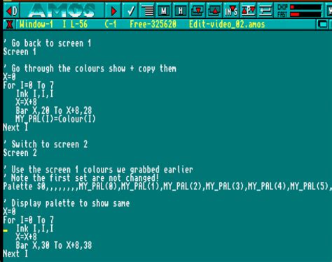 Programming The Amiga With Amos Basic Colours Palettes Variables