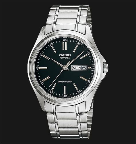 Casio General Mtp 1239d 1adf Black Dial Stainless Steel Band