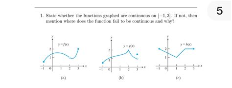 State Whether The Functions Graphed Are Continuous On [ 1 3 ] If Not
