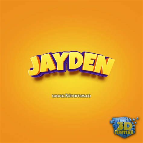 Preview Of Orange Toon 3d Name For Jayden